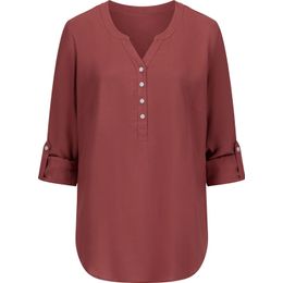 CR&Eacute;ATION L Damen Longbluse mit abgerundetem Saum rotbraun Gr&ouml;&szlig;e 40