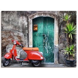 Artland Wandbild &raquo;Roter Motorroller&laquo; Motorr&auml;der & Roller 1 Stk. tlg. als Alubild, Outdoorbild, Leinwandbild, Poster in verschied. Gr&ouml;&szlig;en Farbe...