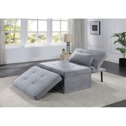 ATLANTIC HOME COLLECTION Schlafsofa »Finn« wandelbar zum Loungesessel, Relaxliege und Gästebett, inkl. Kissen grau