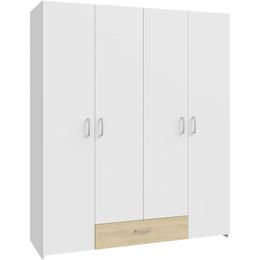 FORTE Dreht&uuml;renschrank &raquo;Econobox&laquo; Dreht&uuml;renschrank, zeitloses Design mit alufarbigen Griffen. wei&szlig; Spanplatte