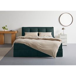 LeGer Home by Lena Gercke Boxspringbett &raquo;Addyson&laquo; H&auml;rtegrade H2, H3 und H4 w&auml;hlbar, Boxspringbett inkl. Topper, 2 Matratzen gr&uuml;n 88% Polyester, 12% 