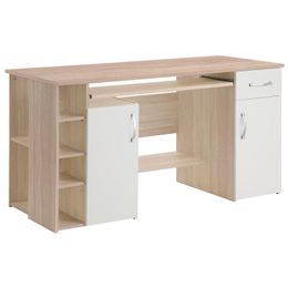 VOGL M&Ouml;BELFABRIK Schreibtisch &raquo;Tim mit seitlich offenen F&auml;chern & Tastaturauszug, &laquo; Druckerablage, 1 Schublade, Breite 138 cm, Made in Germany...