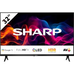 Sharp QLED-Fernseher »2T-C32GFx« 80 cm/32 ′′ Full HD Smart-TV schwarz HD Tuner DVB-T/T2/C/S/S2 (MPEG4 + 10-bit HEVC/H.265)