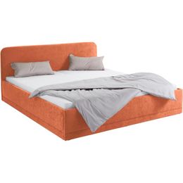Westfalia Schlafkomfort Polsterbett oxford blue PALOMA + Eiche gekalkt orange Bezug Bett: wahlweise Microfaser (100% Polyester), Strukturstoff (77% Polyester, 23% Viskose) 
