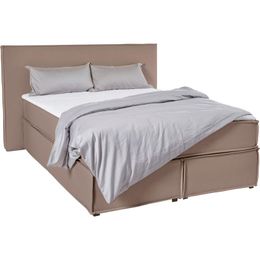 LeGer Home by Lena Gercke Boxspringbett &raquo;Yuma&laquo; incl. Topper, in 4 Breiten, 3 Matratzenarten und je 2 H&auml;rtegraden grau 100% Polyester