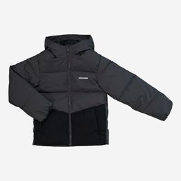 Jack & Jones Dunkelgrau-schwarze Pufferjacke mit Kapuze