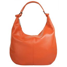 CLUTY Shopper echt Leder, Made in Italy orange