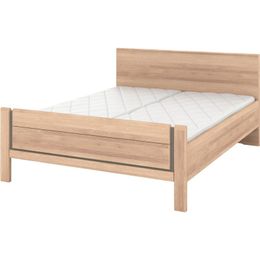 Musterring Holzbett &raquo;Sorrent, Bettgestell, Bettrahmen, teilmassiv Eiche&laquo; MADE IN GERMANY, Eiche teilmassiv, Liegeh&ouml;henverstellung, Stollenfu&szlig;teil braun