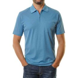 Ragman Poloshirt Ozeanblau 5XL 5XL Poloshirt mit Reissverschluss