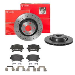 Brembo Bremsensatz-Hinterachse XTRA LINE / STANDARD SK8K0F8X85 Bremsensatz, Scheibenbremse hinten rechts links Gelocht/innenbel. 310mm f&uuml;r SKODA VW SE