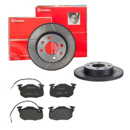 Brembo Bremsensatz-Vorderachse MAX LINE / STANDARD Bremsensatz, Scheibenbremse vorne rechts links Geschlitzt 238mm f&uuml;r RENAULT DACIA PEUGEOT CITRO&Euml;N 7