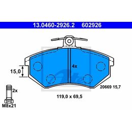 ATE Bremsensatz, Scheibenbremse 1420-21720 vorne rechts links voll 239mm f&uuml;r SEAT VAG 3256153012 853698151 ZBA615301