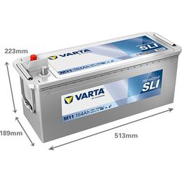 Varta Starterbatterie PROMOTIVE SLI 12 V, 154 Ah, 1150 A 12V 154Ah 1.150A f&uuml;r DAF MERCEDES-BENZ MAN VOLVO 07970201501 07.97020-1501 81.26601-0035 6540