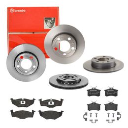 Brembo Bremsensatz-Vorn und hinten Bremsensatz, Scheibenbremse vorne rechts links innenbel&uuml;ftet 230mm f&uuml;r SKODA VW SEAT PEUGEOT (FAW) RELY (SVW) AUDI