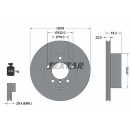 TEXTAR Bremsscheibe PRO vorne rechts links innenbel&uuml;ftet 284mm f&uuml;r BMW 6764629 34116764629 34116854996 92238403