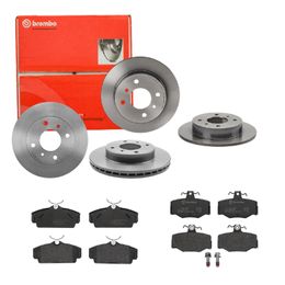 Brembo Bremsensatz-Vorn und hinten Bremsensatz, Scheibenbremse vorne rechts links innenbelüftet 257mm für INFINITI NISSAN 440603F085 440603F025 432065