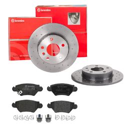 Brembo Bremsensatz-Hinterachse XTRA LINE / STANDARD SK8K0F8DD3 Bremsensatz, Scheibenbremse hinten rechts links Gelocht 264mm f&uuml;r GENERAL MOTORS VAUXHA