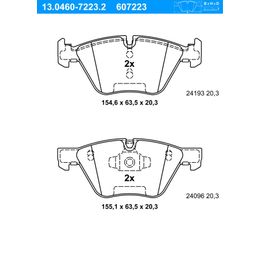 ATE Bremsbelagsatz, Scheibenbremse 13.0460-7223.2 vorne rechts links f&uuml;r BMW 34116797859 34116771972 34116777772