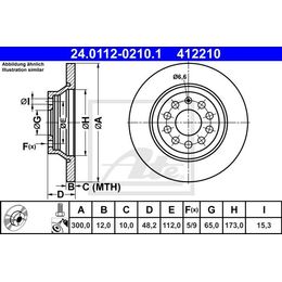 ATE Bremsensatz-Vorn und hinten Bremsensatz, Scheibenbremse vorne rechts links bel&uuml;ftet 300mm f&uuml;r SKODA SEAT VAG 5Q0698451L 1K0615301AA 7N0698451A SG0
