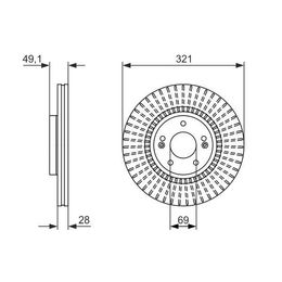 Bosch Bremsensatz, Scheibenbremse sg0000083s Vorderachse bel&uuml;ftet 321mm 28mm f&uuml;r HYUNDAI