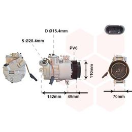 Van Wezel Kompressor, Klimaanlage 12V für BMW 64526987863 0600K411
