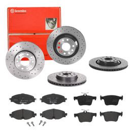 Brembo Bremsensatz-Vorn und hinten SG00000ECT Bremsensatz, Scheibenbremse vorne rechts links Gelocht/innenbel. 288mm f&uuml;r SKODA VW (SVW) SEAT (FAW) AUD