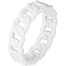 Firetti Fingerring &raquo;Schmuck Geschenk Edelstahl Ring Damenring Herrenring Panzerkette Color&laquo; wei&szlig; 59 Stylischer Ring im colorierten Vintage Style