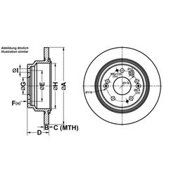 ATE Bremsscheibe 24.0109-0161.1 hinten rechts links voll 282mm f&uuml;r HONDA 42510-SZ3-J00
