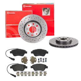 Brembo Bremsensatz-Vorderachse XTRA LINE / STANDARD Bremsensatz, Scheibenbremse vorne rechts links Gelocht/innenbel. 257mm f&uuml;r PEUGEOT FIAT CITRO&Euml;N VA