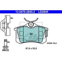 ATE Bremsensatz-Hinterachse Standard Disc / Ceramic IK3EBYN189 Bremsensatz, Scheibenbremse hinten rechts links voll 270mm f&uuml;r RENAULT 7701208213 86600