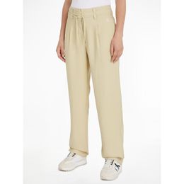 Calvin Klein Jeans Webhose »WAIST TIES TAPERED TWILL PANT« mit Logomarkenlabel Green Haze XS (34) - N-Gr N-Gr XS (34) Hose von Calvin Klein Jeans...