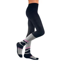 H.I.S. H.I.S Strumpfhose Packung, 1 Stk. tlg. mit Funktionsplüsch schwarz/rosa 134/140 134/140 Ideal für kalte Tage & Wintersport