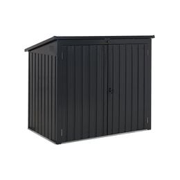 Beliani Gerätehaus mit Holzunterstand MOENA in Grau - (W) 158 x (H) 134 x (L) 96 cm | Gr.: onesize
