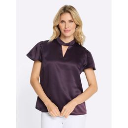 Sieh an! Satinbluse in aubergine | Gr.: 38