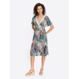 Heine Druck-Kleid in aquapetrol-sand-bedruckt | Gr.: 50