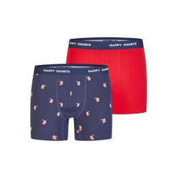 Happy Shorts Boxer Christmas in navy/ red Gingerbreadmen | Gr.: S