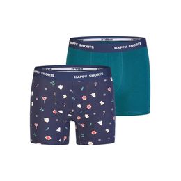 Happy Shorts Boxer Christmas in navy/ tanne X-mas Print | Gr.: L