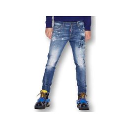 Dsquared2 Medium Bleached Spots Wash Sexy Twist Jeans Herren Blau | Gr.: XL