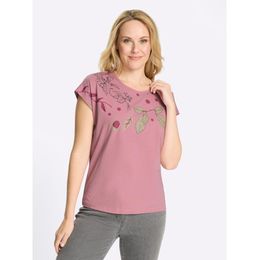 Sieh an! Rundhals-Shirt in altrosa-magenta-bedruckt | Gr.: 44