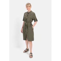 Camel Active Halbarm Kleid mit Stehkragen in Dunkeloliv | Gr.: XL