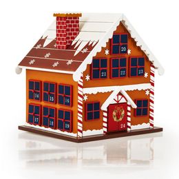 Spielwerk Adventskalender Winterhäuschen MDF