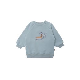 Sweatshirt Liliput "Dackel", M&auml;dchen, Gr. 74/80, blau (hellblau), 80% Baumwolle, 20% Polyester, bedruckt, normal, Rundhals, Sweatshirts Sweatshirt, mit B&uuml;ndchen am &Auml;rmel