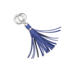 Schlüsselanhänger Gretchen "Tassel Keyring", silber (blau, silberfarben), Schlüsselanhänger, Damen, aus italienischem Kalbsleder