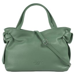 Henkeltasche Samantha Look, Damen, Gr. B/H/T: 33cm x 23cm x 12cm onesize, grün, Leder, leicht glänzend, unifarben, Taschen, echt Leder, Made in Italy