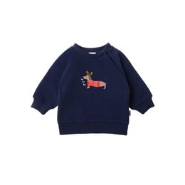 Sweatshirt Liliput "Dackel", M&auml;dchen, Gr. 110/116, blau (dunkelblau), 80% Baumwolle, 20% Polyester, bedruckt, normal, Rundhals, Sweatshirts Sweatshirt, aus super weichem Material
