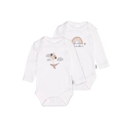 Body Liliput "geliebtes Wunder", Jungen, Gr. 50/56, EURO-Gr&ouml;&szlig;en, wei&szlig;, 100% Baumwolle, bedruckt, kurz, Rundhals, Bodys Body, mit Rundhalsausschnitt im Doppelpack