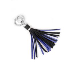 Schlüsselanhänger Gretchen "Tassel Keyring", schwarz (schwarz, blau), Schlüsselanhänger, Damen, aus italienischem Kalbsleder