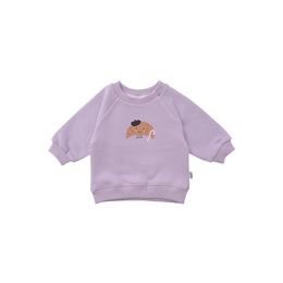 Sweatshirt Liliput "Croissant", M&auml;dchen, Gr. 98/104, lila (flieder), 80% Baumwolle, 20% Polyester, bedruckt, normal, Rundhals, Sweatshirts Sweatshirt, mit niedlichem Croissant-Print