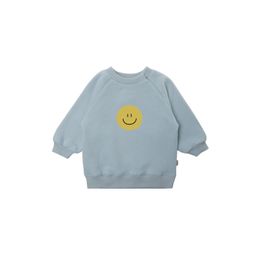 Sweatshirt Liliput "Smiley", M&auml;dchen, Gr. 98/104, blau (hellblau), 80% Baumwolle, 20% Polyester, bedruckt, normal, Rundhals, Sweatshirts Sweatshirt, mit B&uuml;ndchen am &Auml;rmel