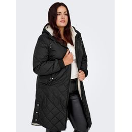 Steppmantel Only CARMAKOMA "CARNEWSANDY QUILT COAT CC OTW", Damen, Gr. M, schwarz, Web, Obermaterial: 100% Nylon, unifarben, Rippstrickb&uuml;ndchen, M&auml;ntel Steppmantel
